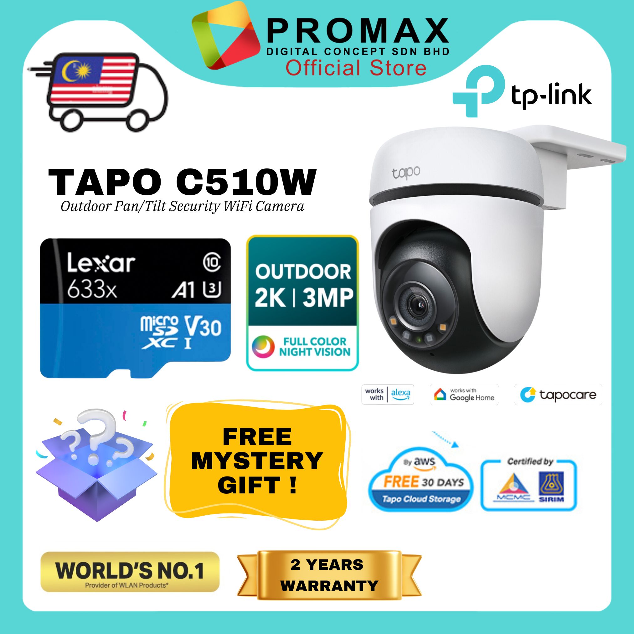 TP-Link Tapo C510W / C520WS Outdoor Home Pan/Tilt Security Camera Wi-Fi ...