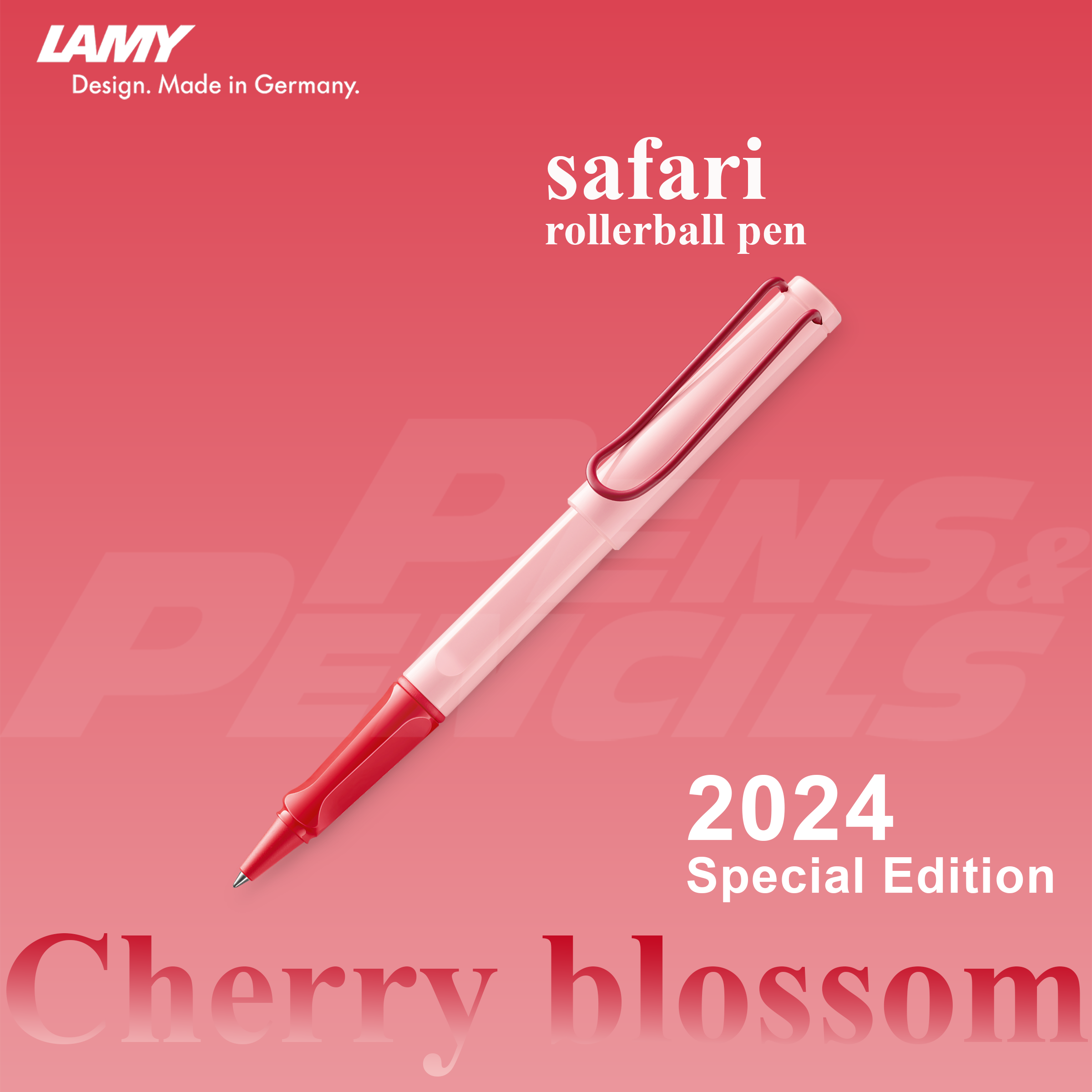 LAMY safari Summer Cherry Blossom & Pina Colada Rollerball Pen Medium 0 ...