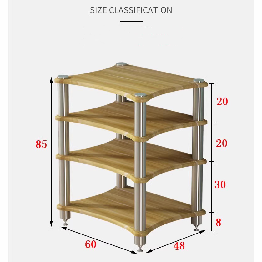 HiFi Rack AV Shelf TV Stand with MDF Media Storage Shelves Power ...