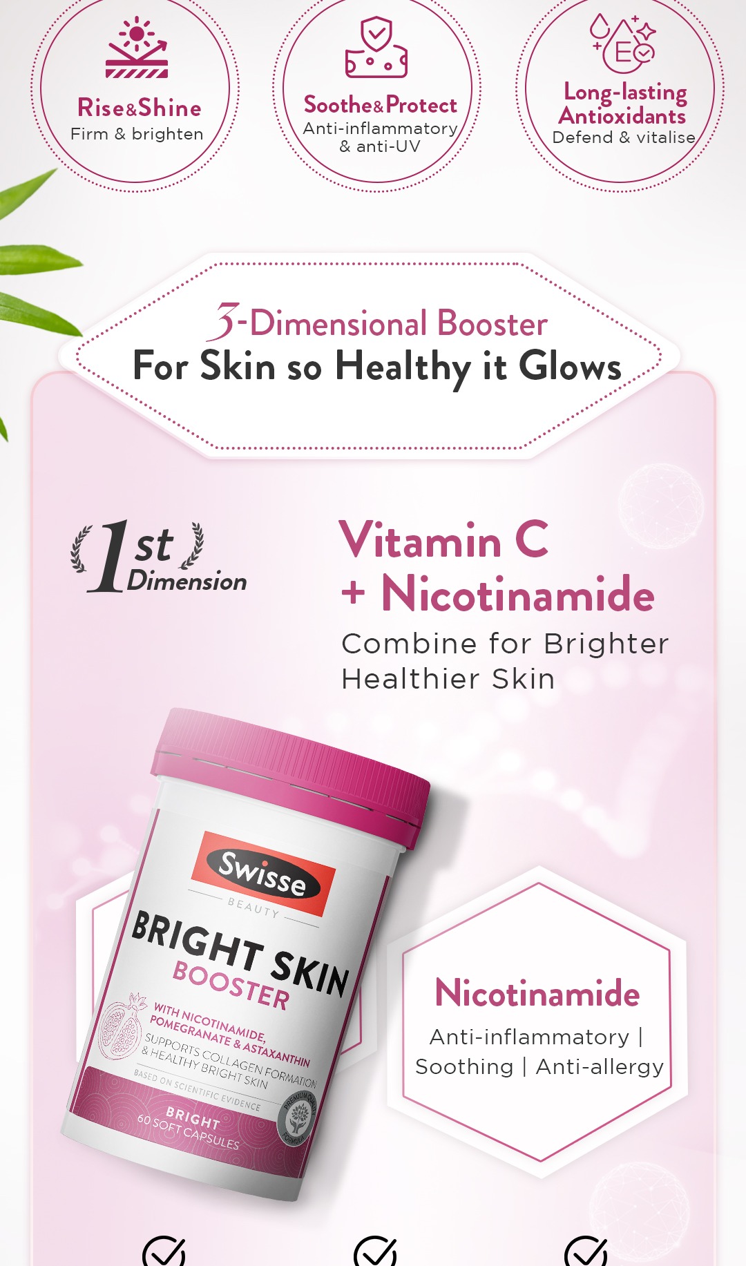 Swisse Beauty Bright Skin Booster 60 Soft Capsules (EXP:06 2027 ...