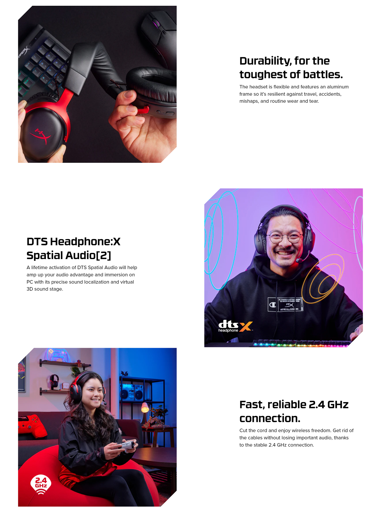 HYPERX HYPER-X CLOUD III WIRELESS GAMING HEADSET HEADPHONE WITH DTS ...