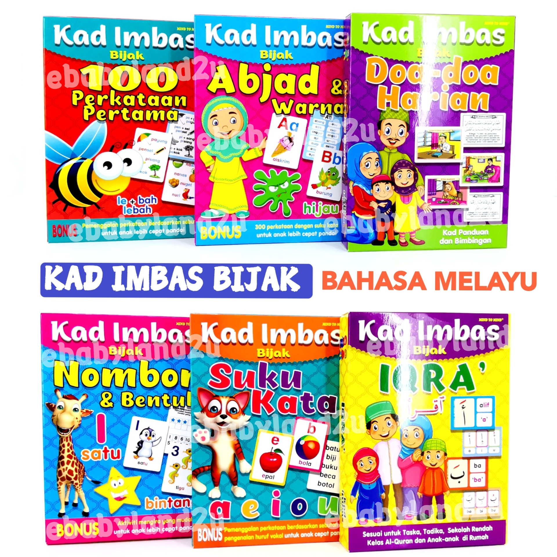 Early Learning Flash Card ABC Alphabet Number Animals Fruit Iqra Jawi ...