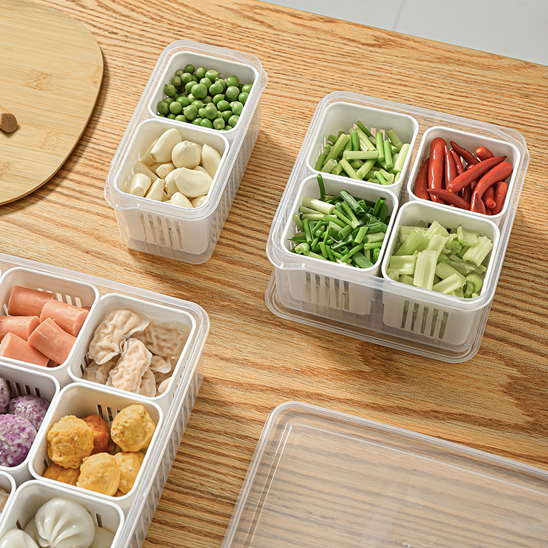 6 Grids Refrigerator Food Vegetable Fruit Storage Box Bekas Bawang ...