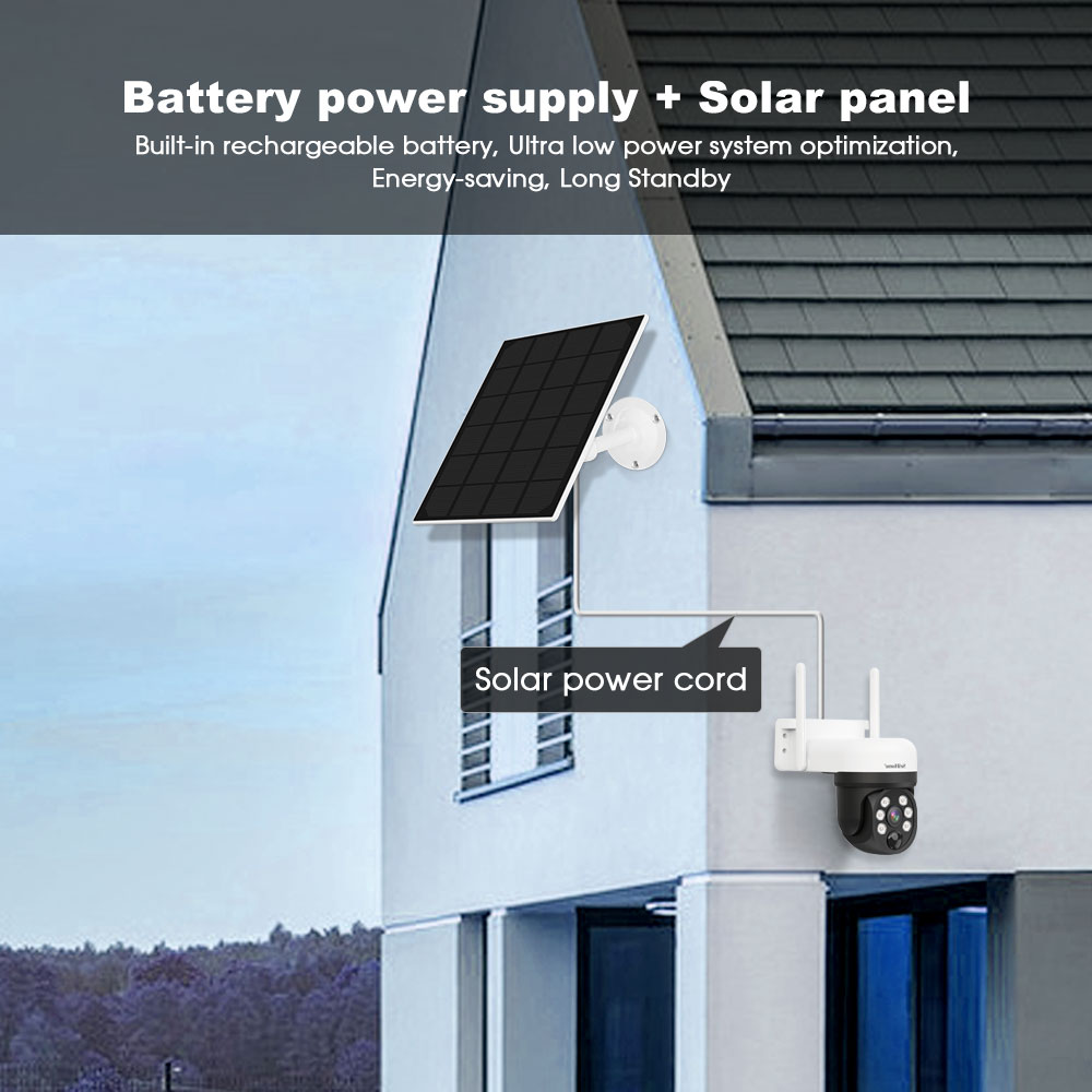 4MP Solar CCTV Security Camera – SriHome DH006 2K WiFi Wireless Outdoor ...