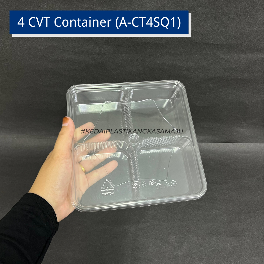 [50sets/carton] 4 Cavity Square Container with Lock (A-CT4SQ1) - Bekas ...