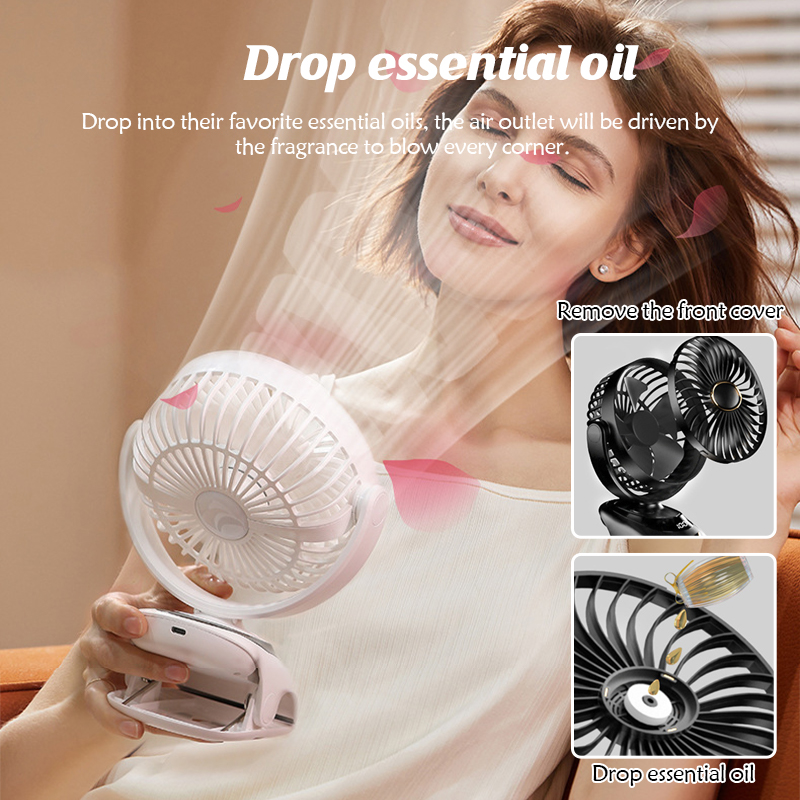 15000mAh Rechargeable Mini Clip Fan Portable USB Kipas 5 Wind Speed ...