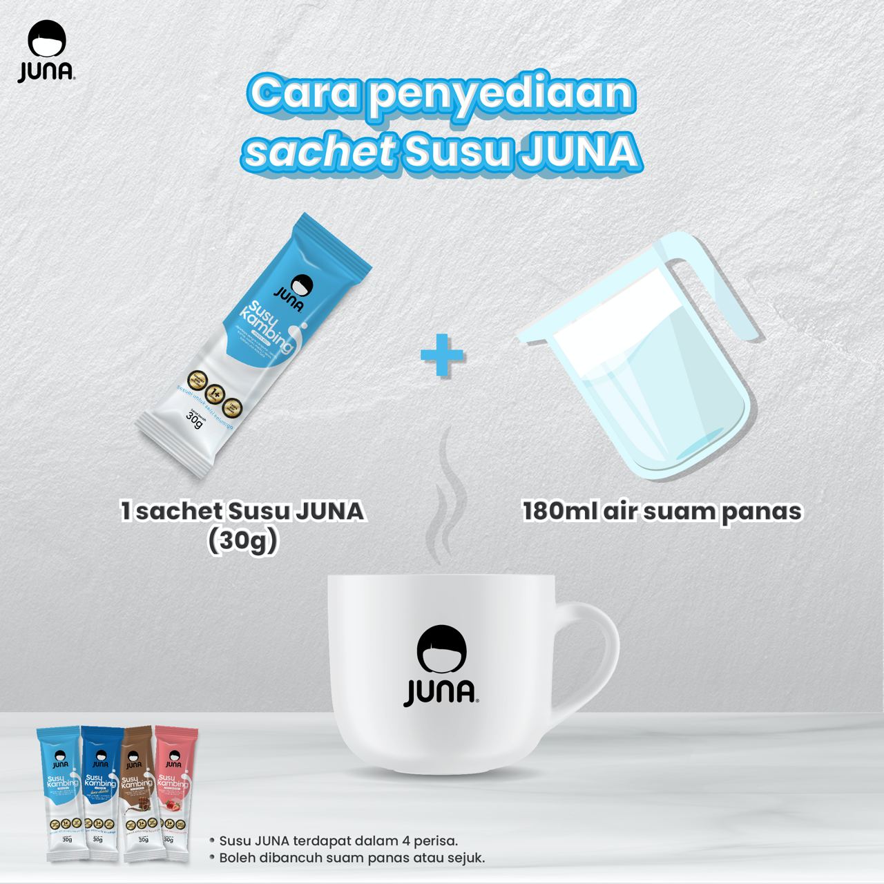 Combo Sachet Goat Milk JUNA 30g Chocolate & Strawberi by Fynn Jamal ...