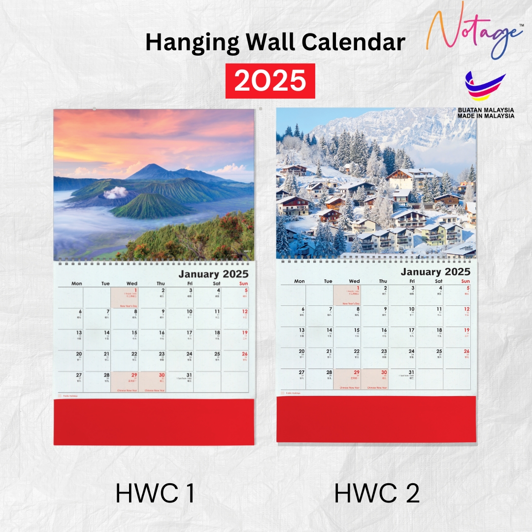 Large Hanging Wall Calendar 2025 Hand Tear Wire-O Kalendar Large ...