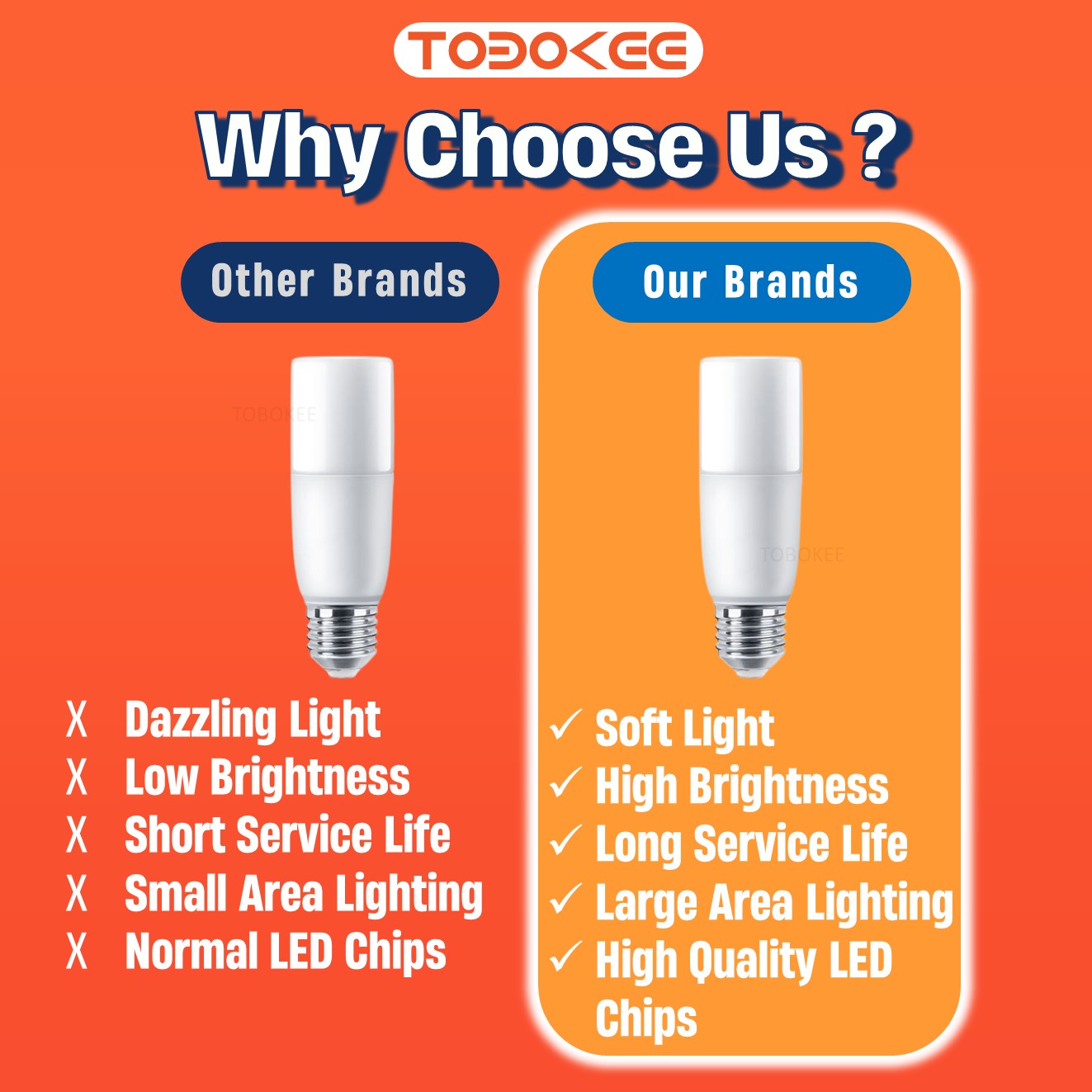 E27 LED Stick Light Bulb Energy Saving Lamp 6500K Warm 3000K White ...