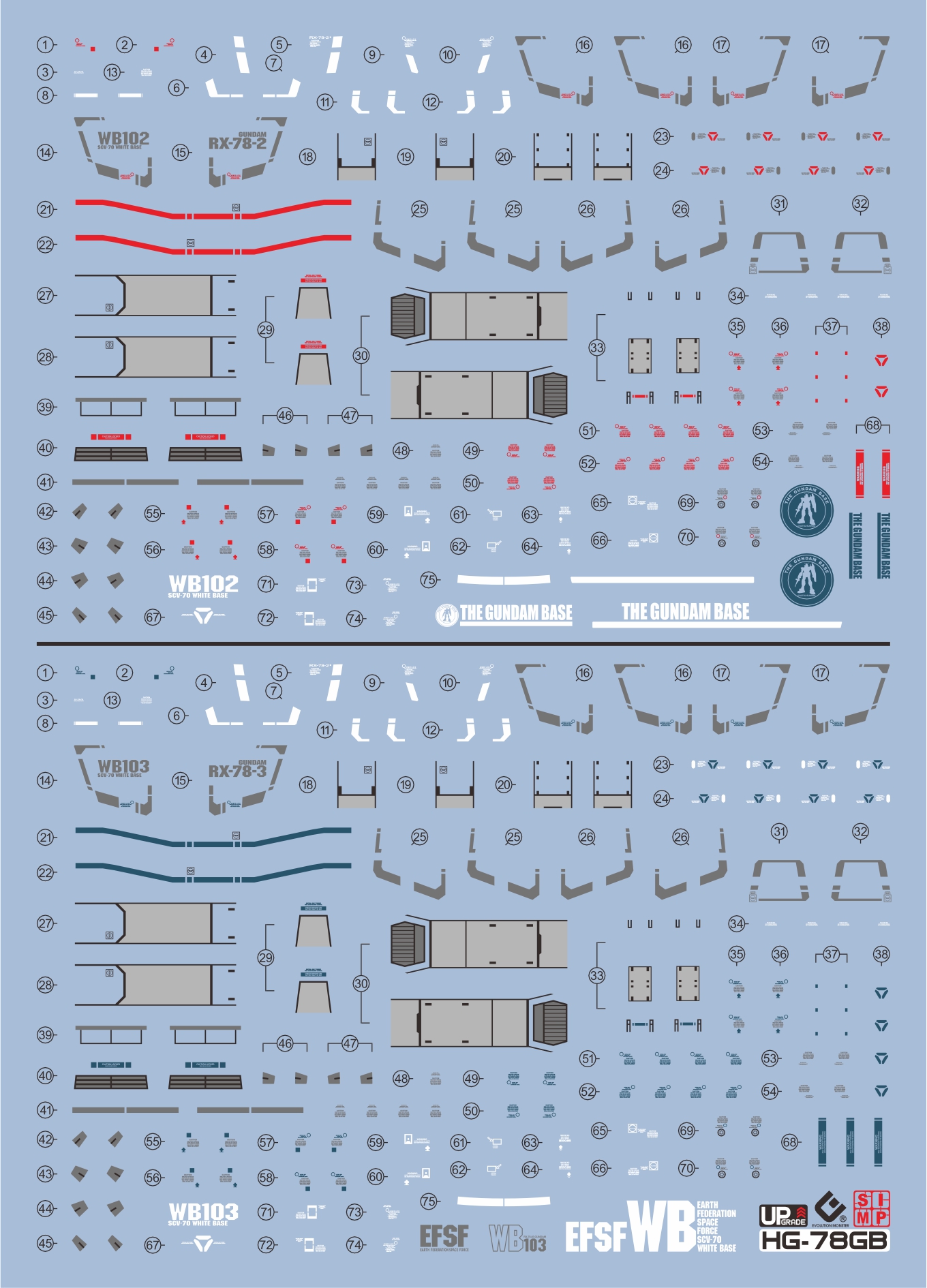 (Evo Monster) Waterslide Decal - HG 1/144 RX-78-2 (Beyond Global ...