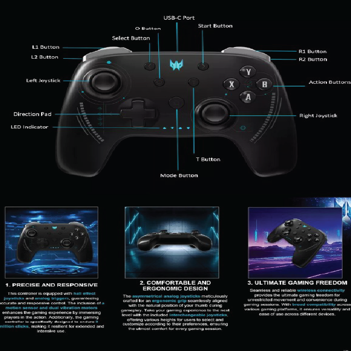 Acer Predator Wireless Gaming Controller Black (Retail Pack) | Shopee ...
