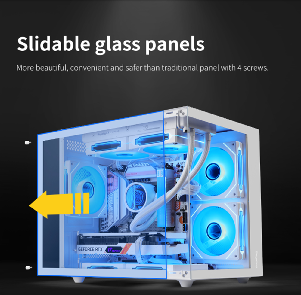 SEGOTEP BRAVE W1 M-ATX PANARAMIC VIEW PC CASE / CASING - PRE-INSTALLED ...