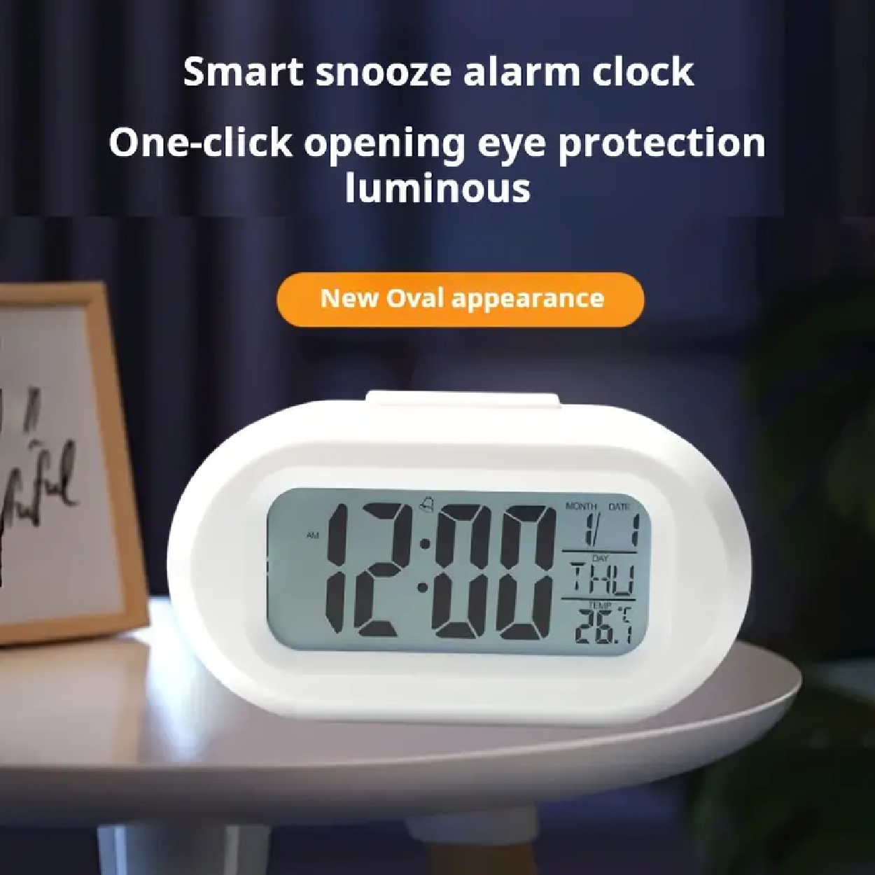 Modern Digital Alarm Clock With Multiple Functions, Date, Temperature ...