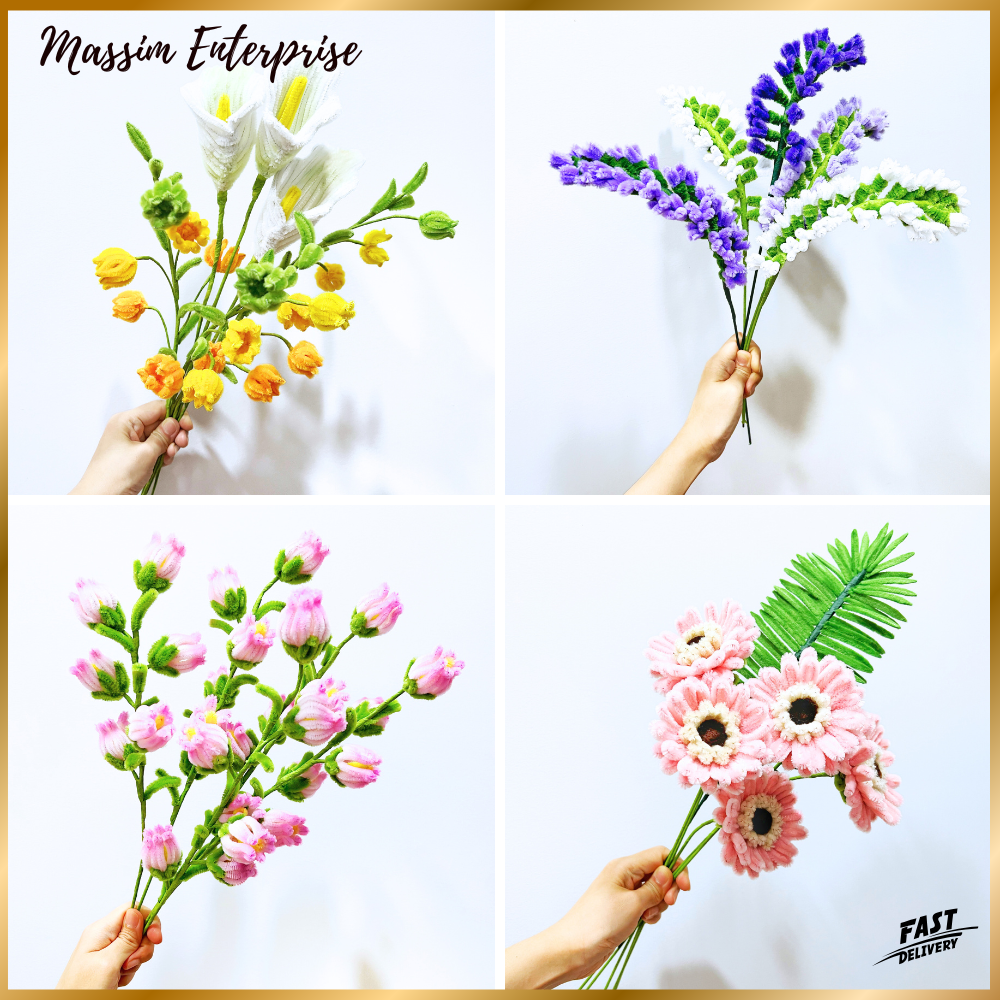 100PCS CHENILLE STEMS Colour Art Craft Kait DIY Kraftangan Kawat Bulu ...
