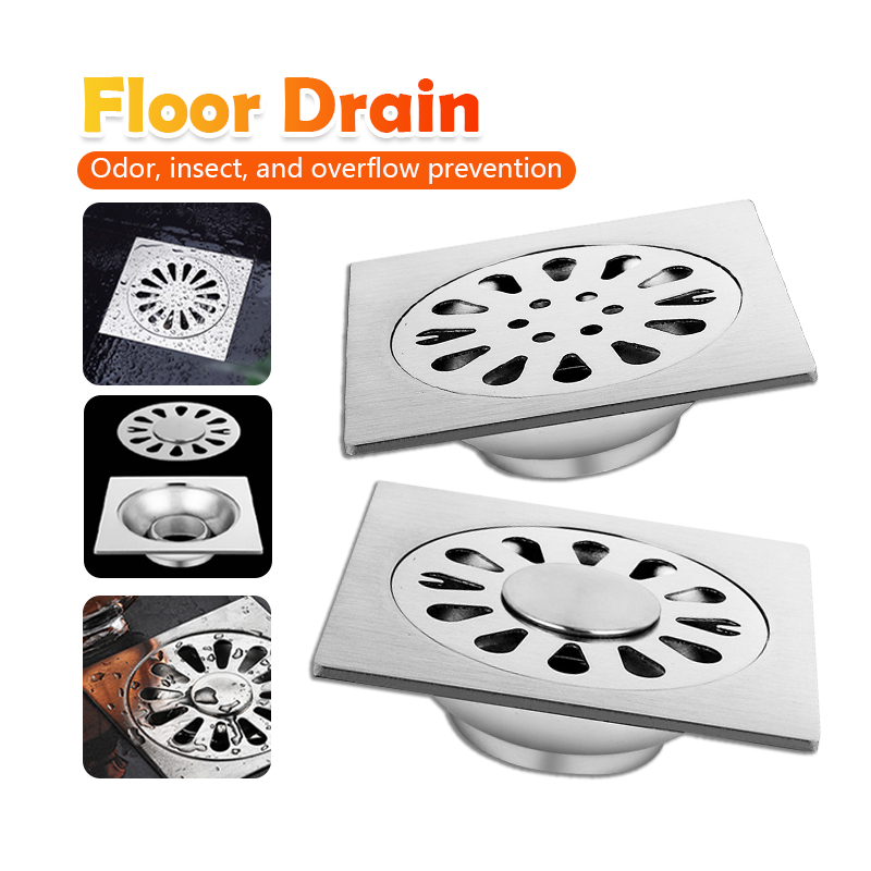 10CM 304SS Floor Drain Anti-Odor Strainer Cover Bathroom Washing ...