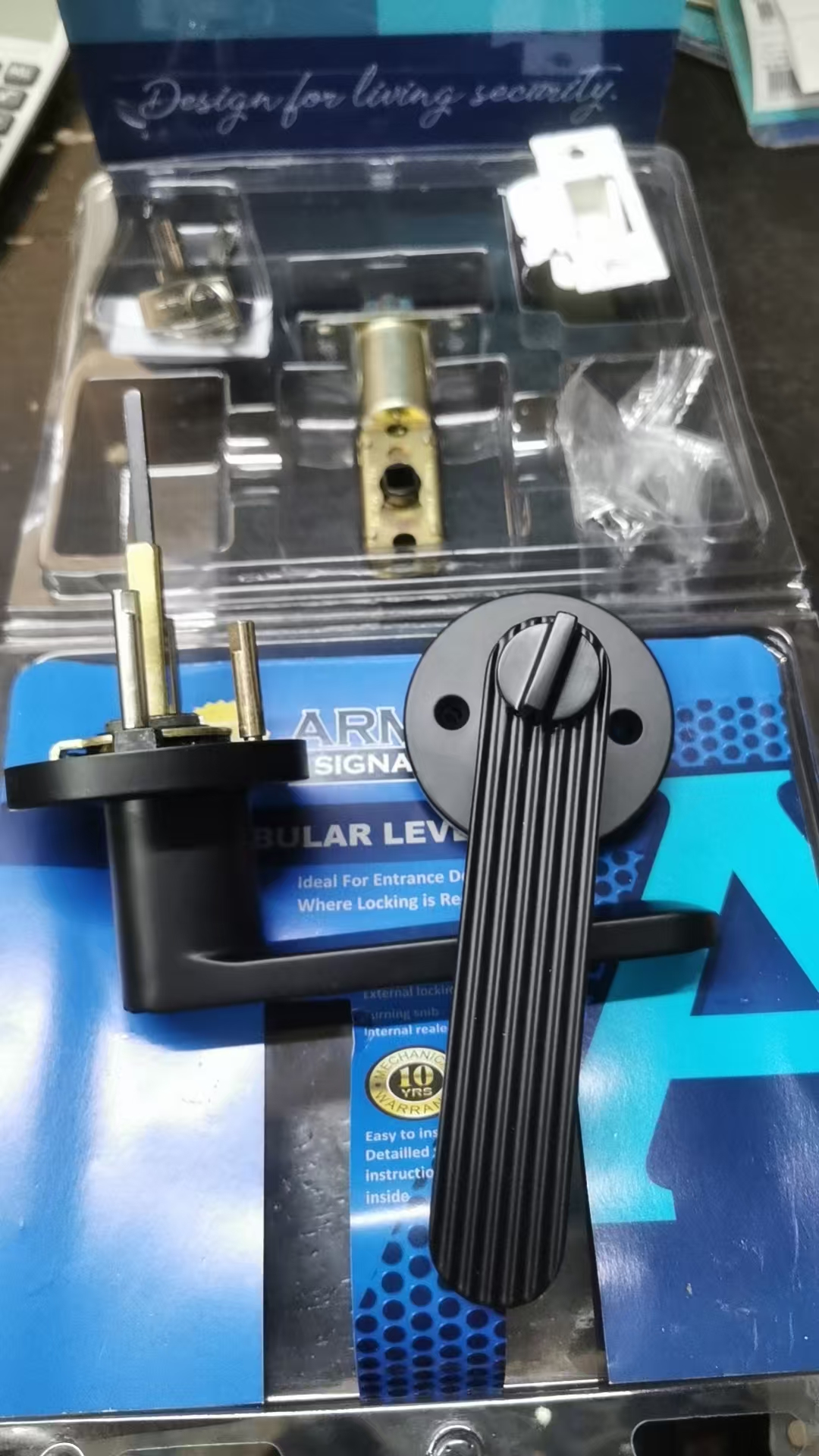 YLK ARMOR TUBULAR LEVER LOCK ATL-1509MB Door Lock Set / Lock Pintu ...