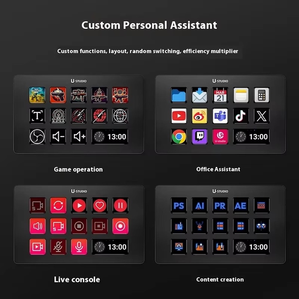 Ulanzi D200 Stream Deck Console Controller Studio Production for PC Computer Laptop Gaming ...
