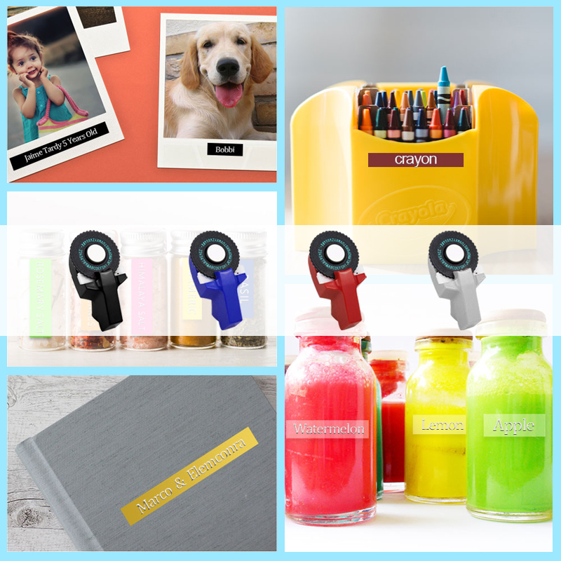 Multicolor Manual Label Maker Sticker Nama Dymo 3D Embossing Sticker ...