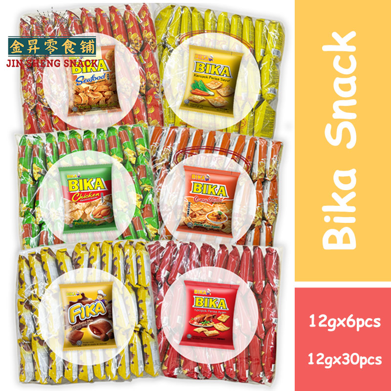 Bika Snack (12g x 6pcs, 12g x 30pcs) 【 Seafood, Vegetable, Chicken ...