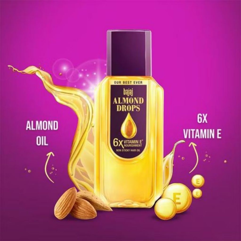 Bajaj Almond Drops Hair Oil | 6X Vitamin E | Almond Oil | Light and Non ...