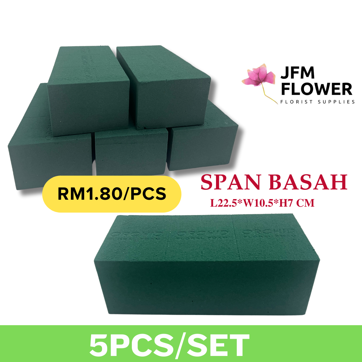 [RM1.80/PCS] 5PCS/SET Wet Foam Span Basah / Orchid Floral Sponge Wet ...
