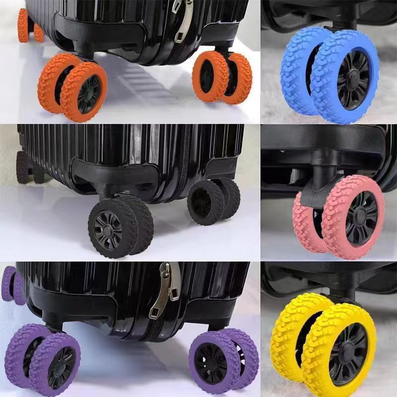 💗8Pcs Luggage Cover Protector Suitcase Wheel Cover Silicone Casters ...