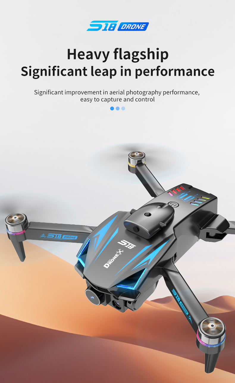 S18 with screen display drone intelligent obstacle avoidance HD optical ...