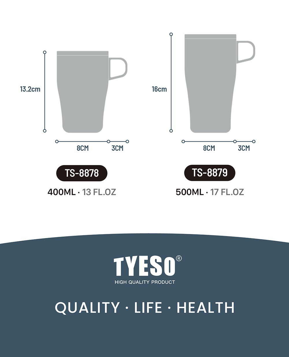 TYESO Insulated Thermal Coffee Cup Hot And Cold (400ml/500ml) TS-8878/TS-8879 | Shopee Singapore