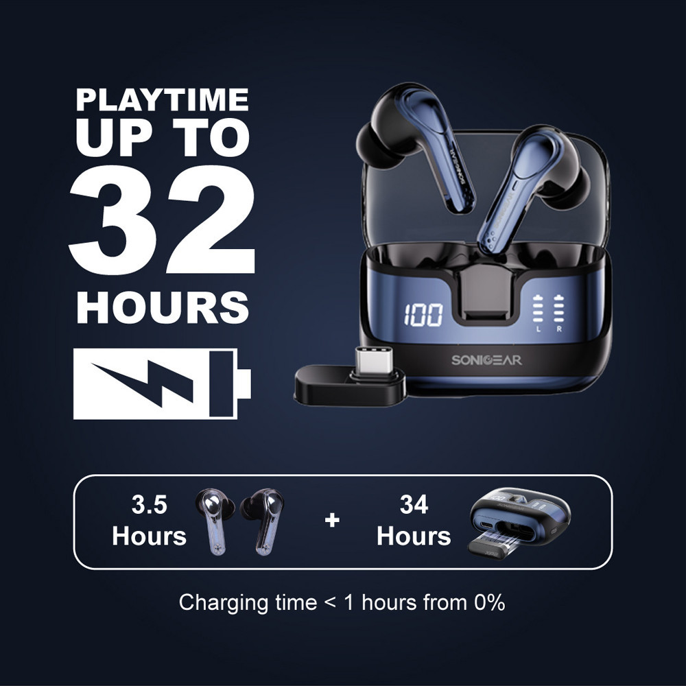 SonicGear Earpump XP2 Dual Model TWS Earbuds Active Noise Cancellation With ENC | Shopee Singapore