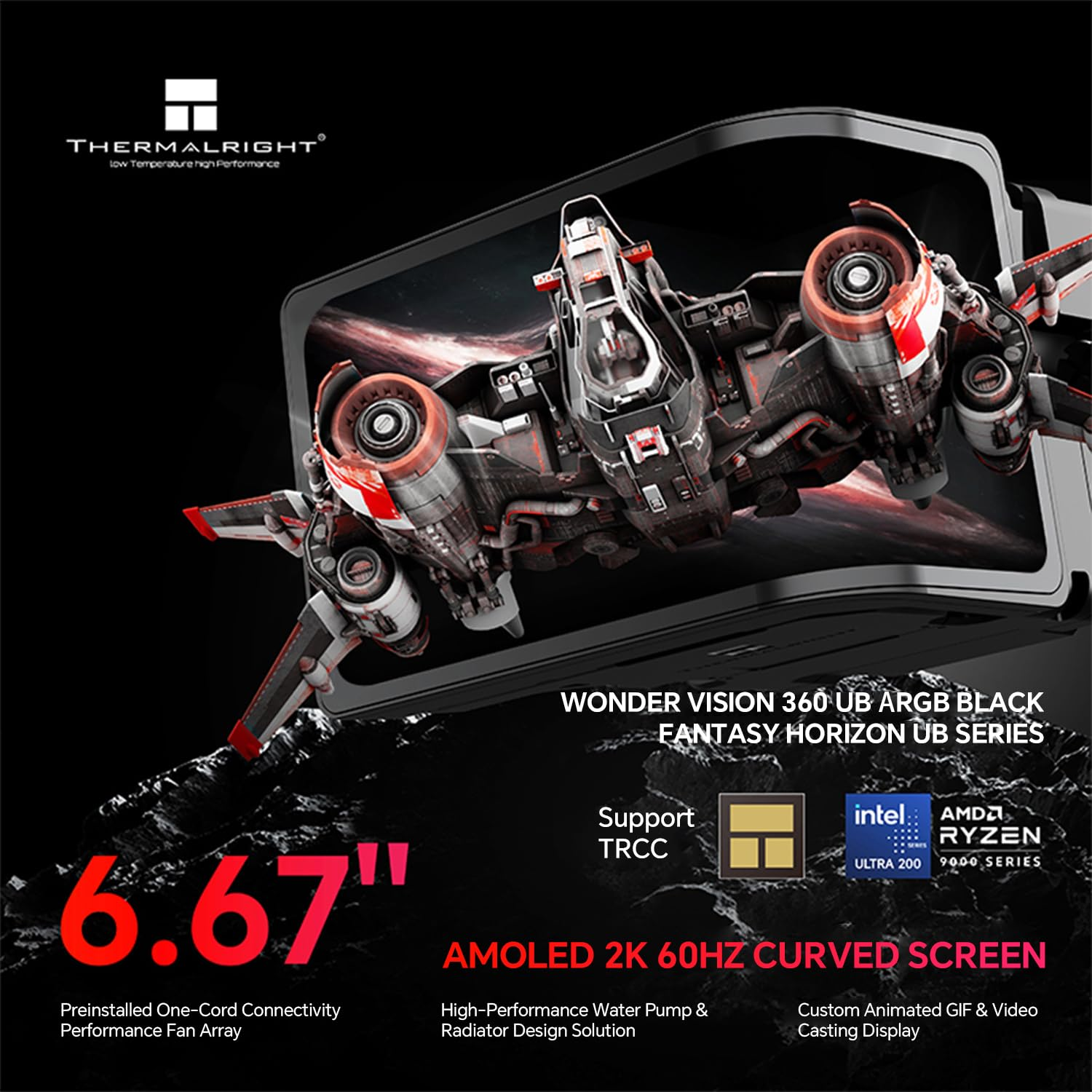 Thermalright Wonder Vision 360 UB ARGB Black | White CPU AIO Liquid ...