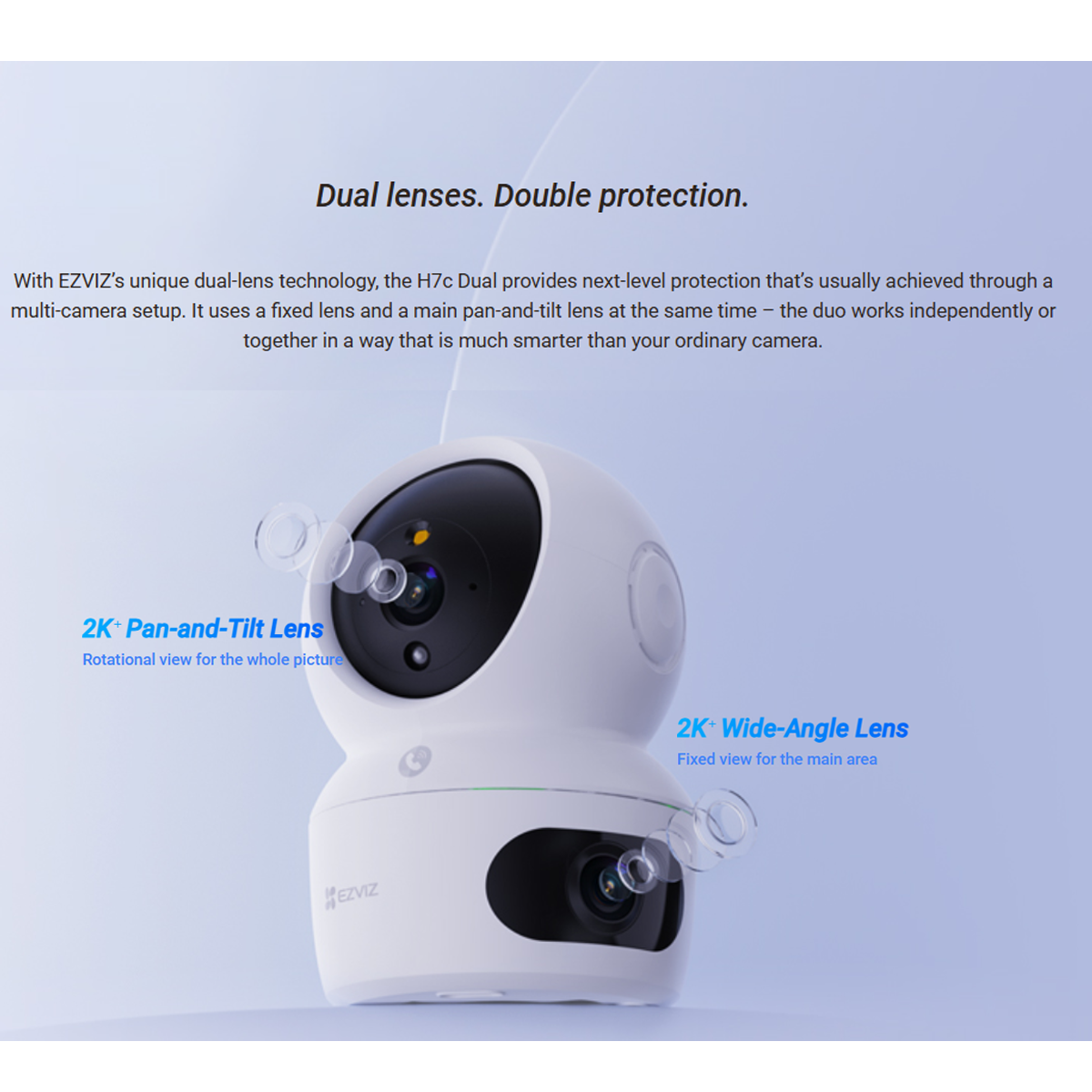 Ezviz H7c Dual 2K+ & 2K+ - Dual Lens Pan and Tilt Wifi Security Camera ...