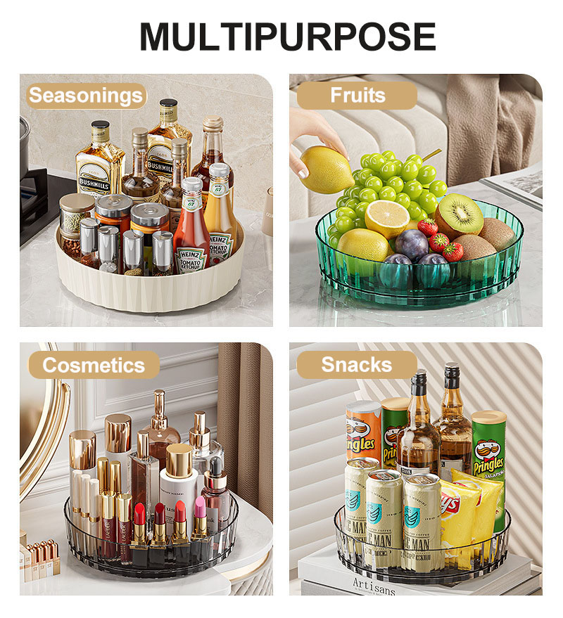 360 Rotating Tray Spice Rack Turntable Kitchen Organizer Seasoning ...