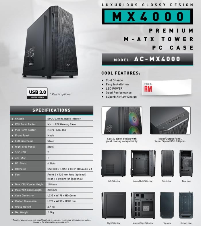 AVF Gaming Freak MX3000 / MX2000 / MX6000 / MX5000 / MX4000 Mini Tower ...