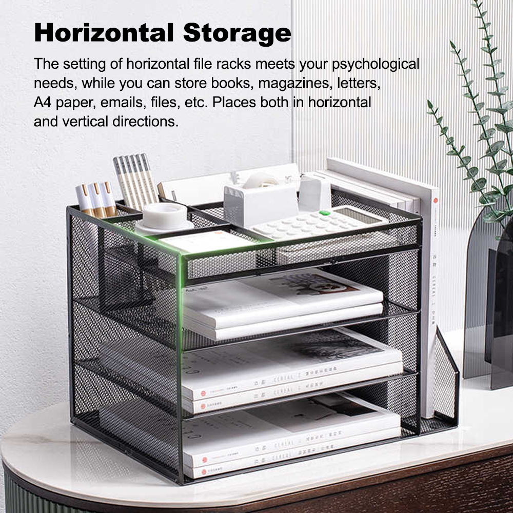 [4 Tier] Worthbuy Metal Desk Organizer Office Drawer Rack Stationery ...