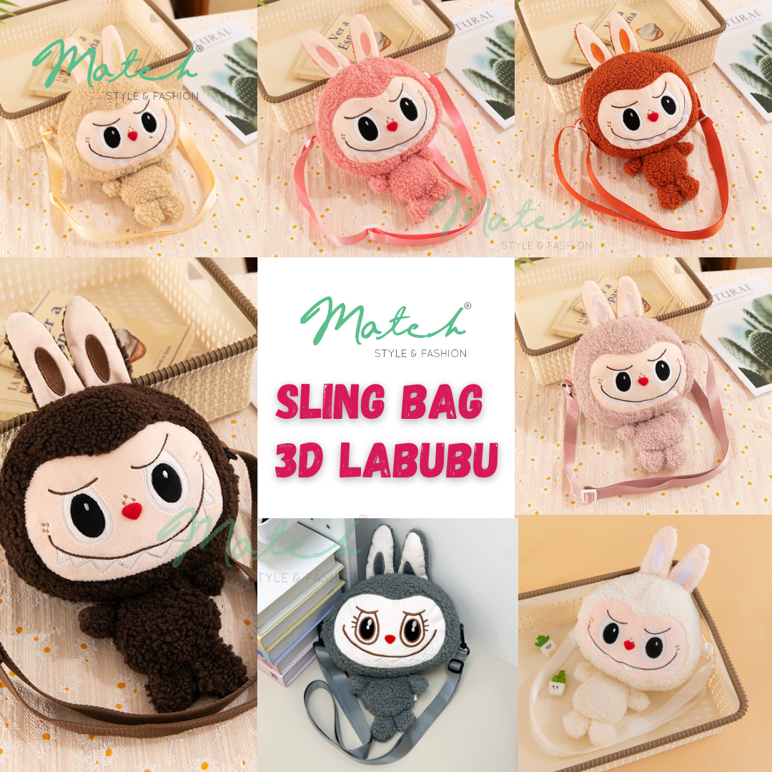 3D Labubu Bag Kids Labubu Sling Shoulder Crossbody Fluffy Bags Cartoon ...