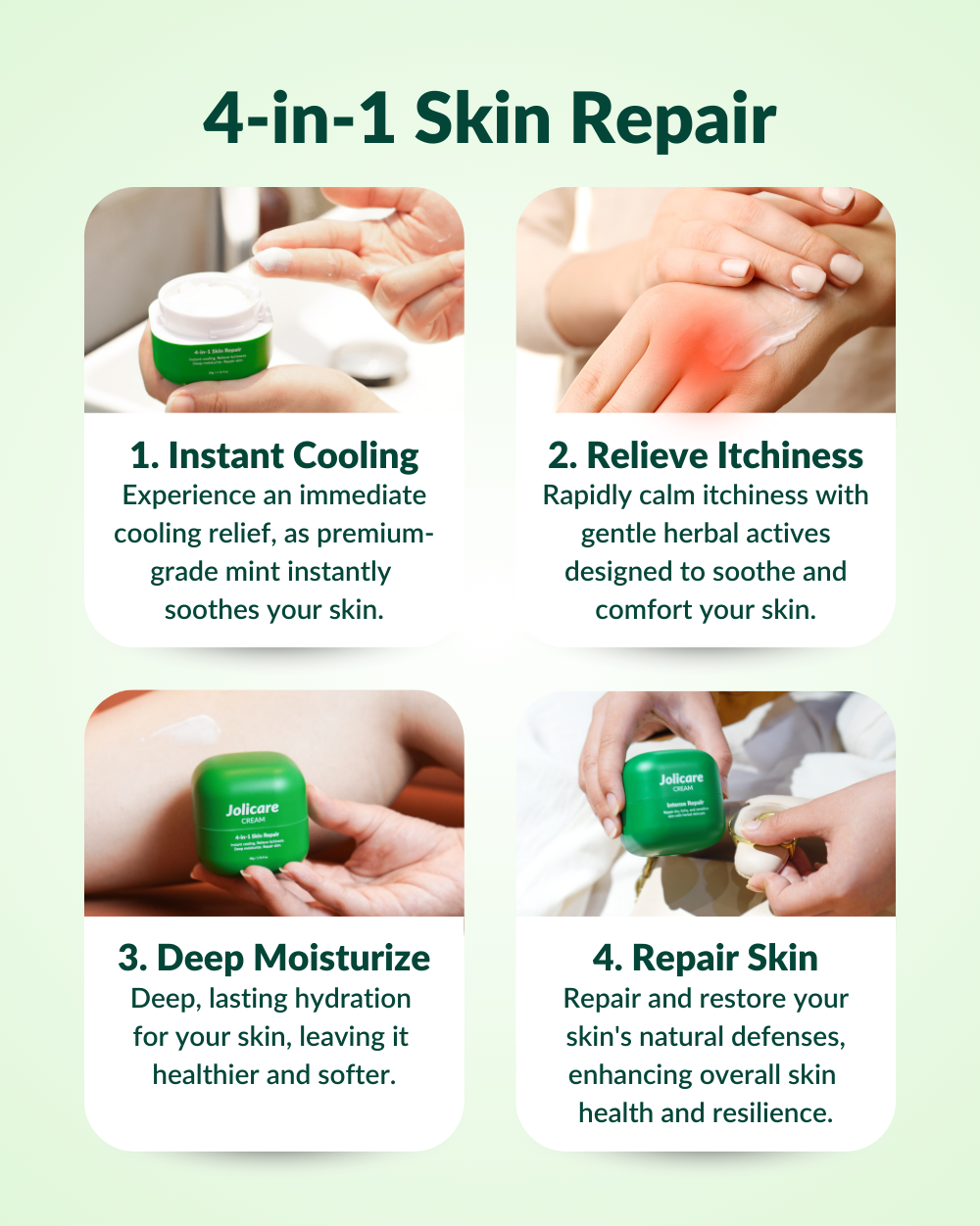 Jolicare Cream (Twin Set) - Herbal Repair For Dry Itchy and Sensitive ...