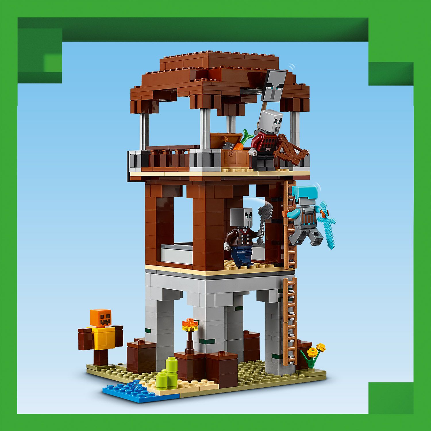 LEGO Minecraft 21278 The Pillager Outpost and Ravager (665 Pieces ...