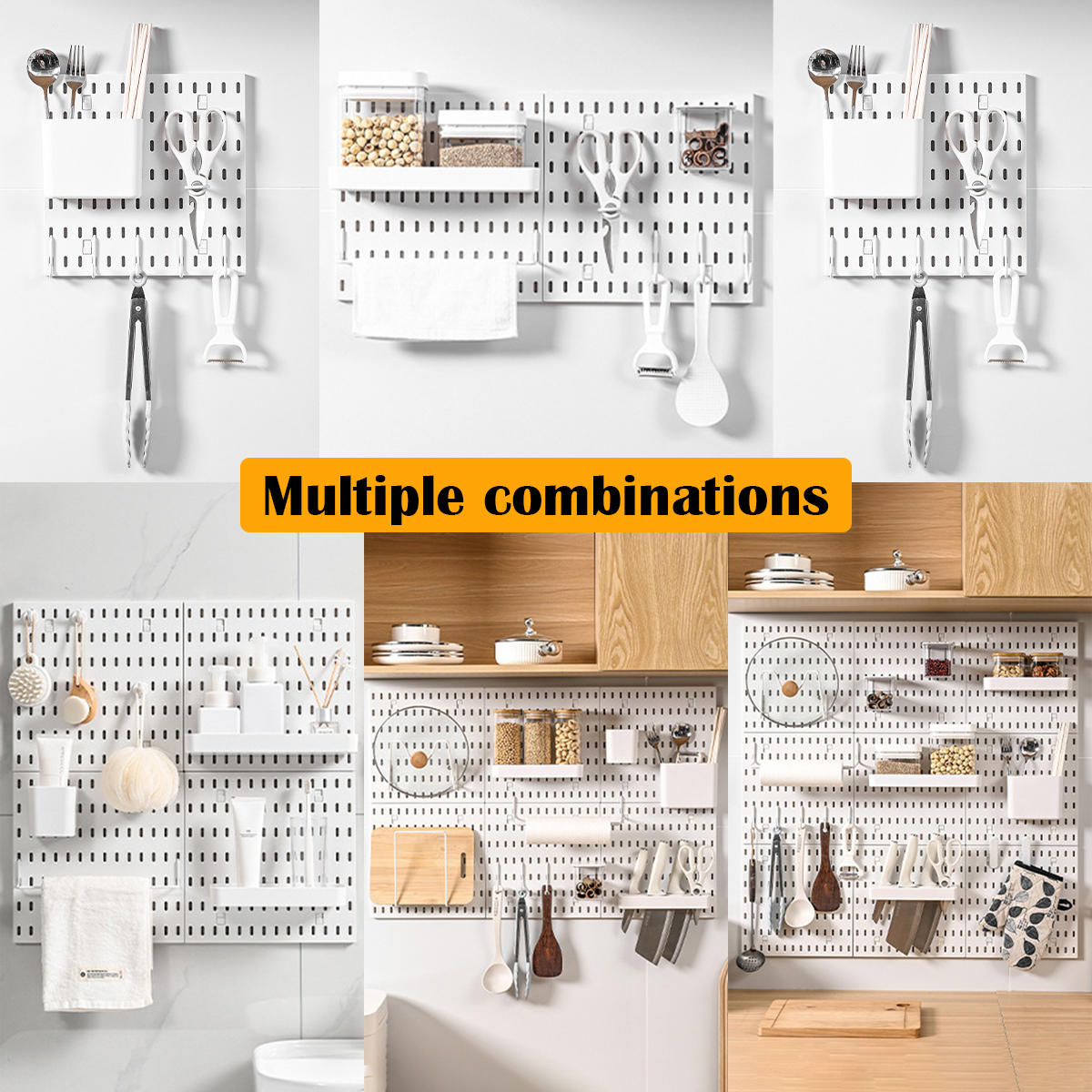 Room storage Perforated display board Wall shelf Kitchen and bedroom ...