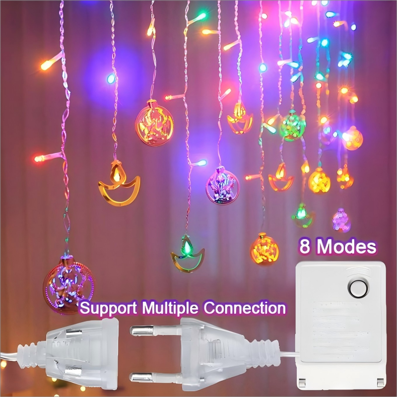 4M 96LED Deepavali light Diwali lcicle Light LED Fairy lights Curtain ...
