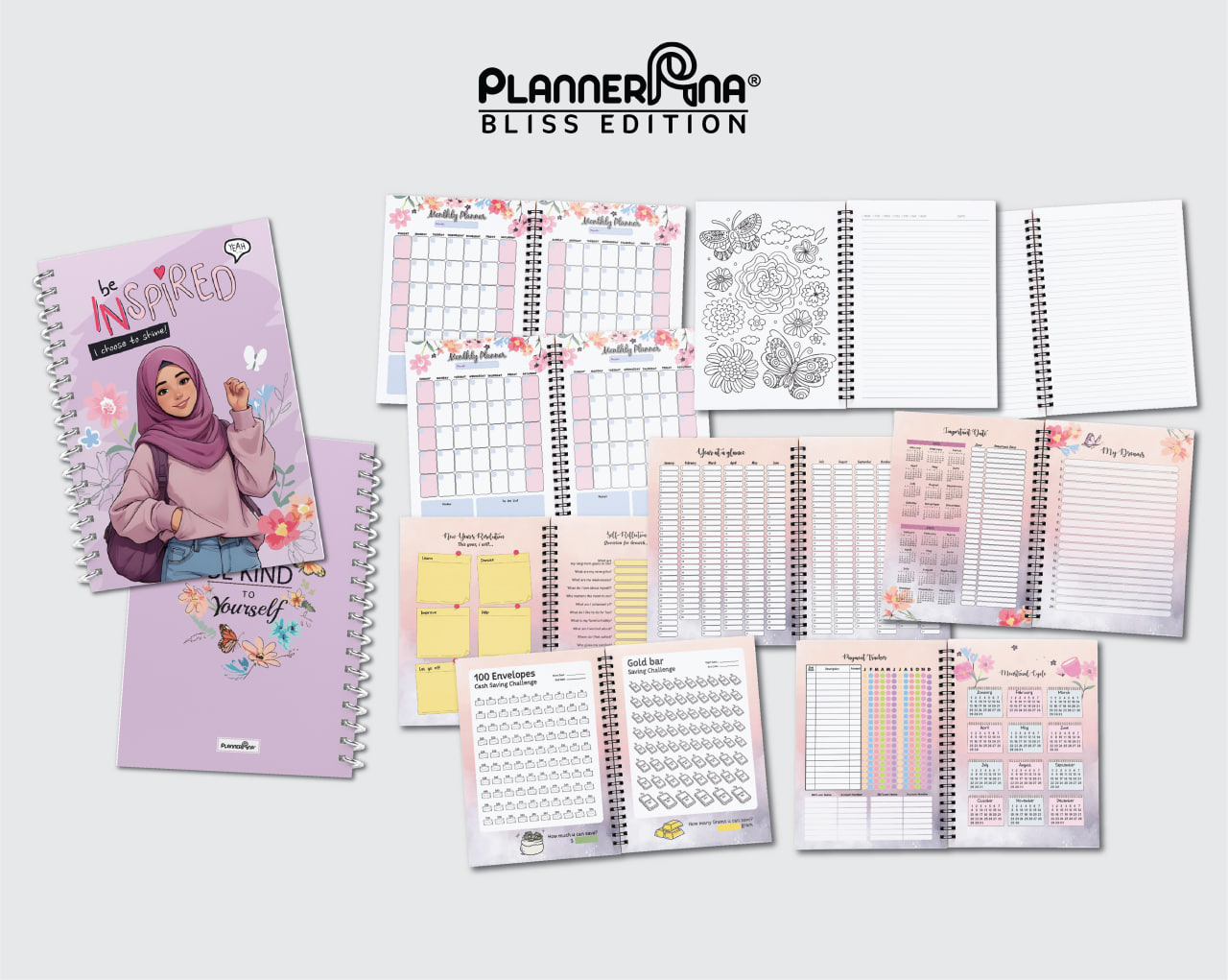 Buku Planner 2025 Monthly Planner Diary Buku Nota Cute Notebook 184 ...