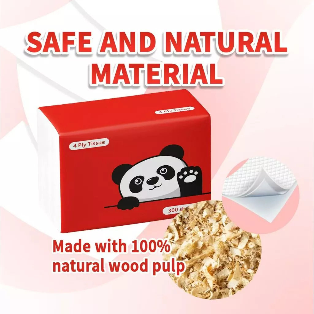 Red Panda Facial Tissue | 10 Pck x 300 Sheets Premium Tissue | 3000 ...