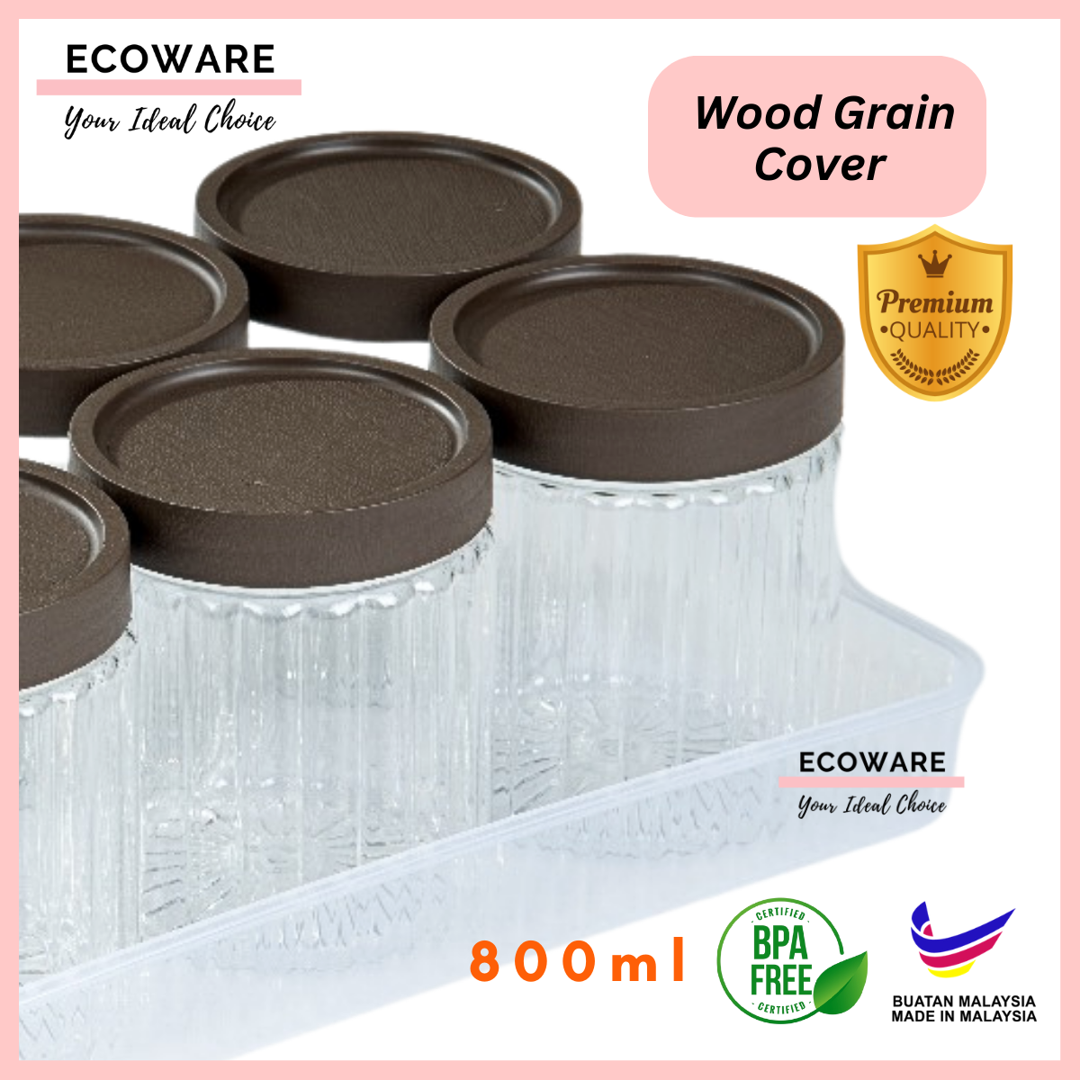 Mamashop 6pcs Set Bekas Kuih Raya Set 800ml/Cookies Container Set ...