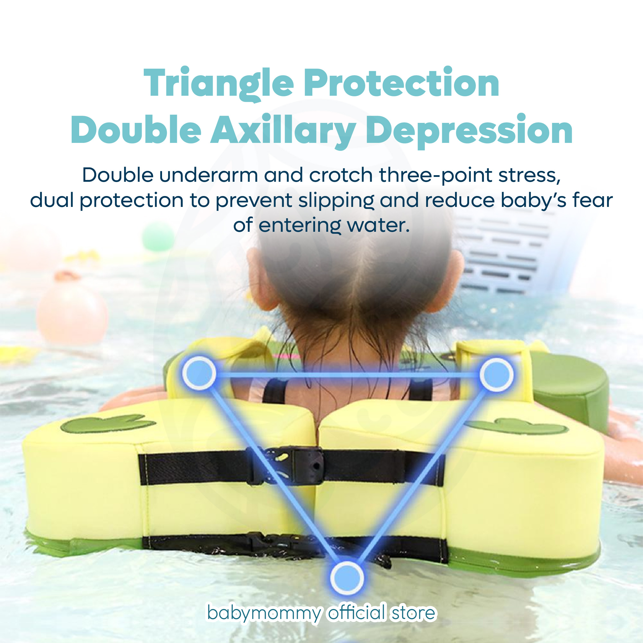 Babymommy Baby Arm Underarm Float Swim Ring Non-Inflatable Swimming ...