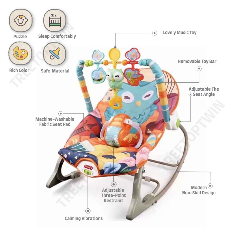 Premium Rocker Bouncer Toddler Music Sleeping Baby Rocking Swing Chair ...