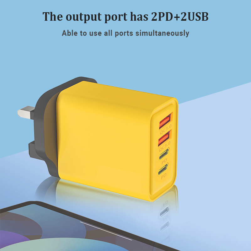 120W 4 Ports Charger Type C Super Fast Quick Charge 3.0 USB Charger ...