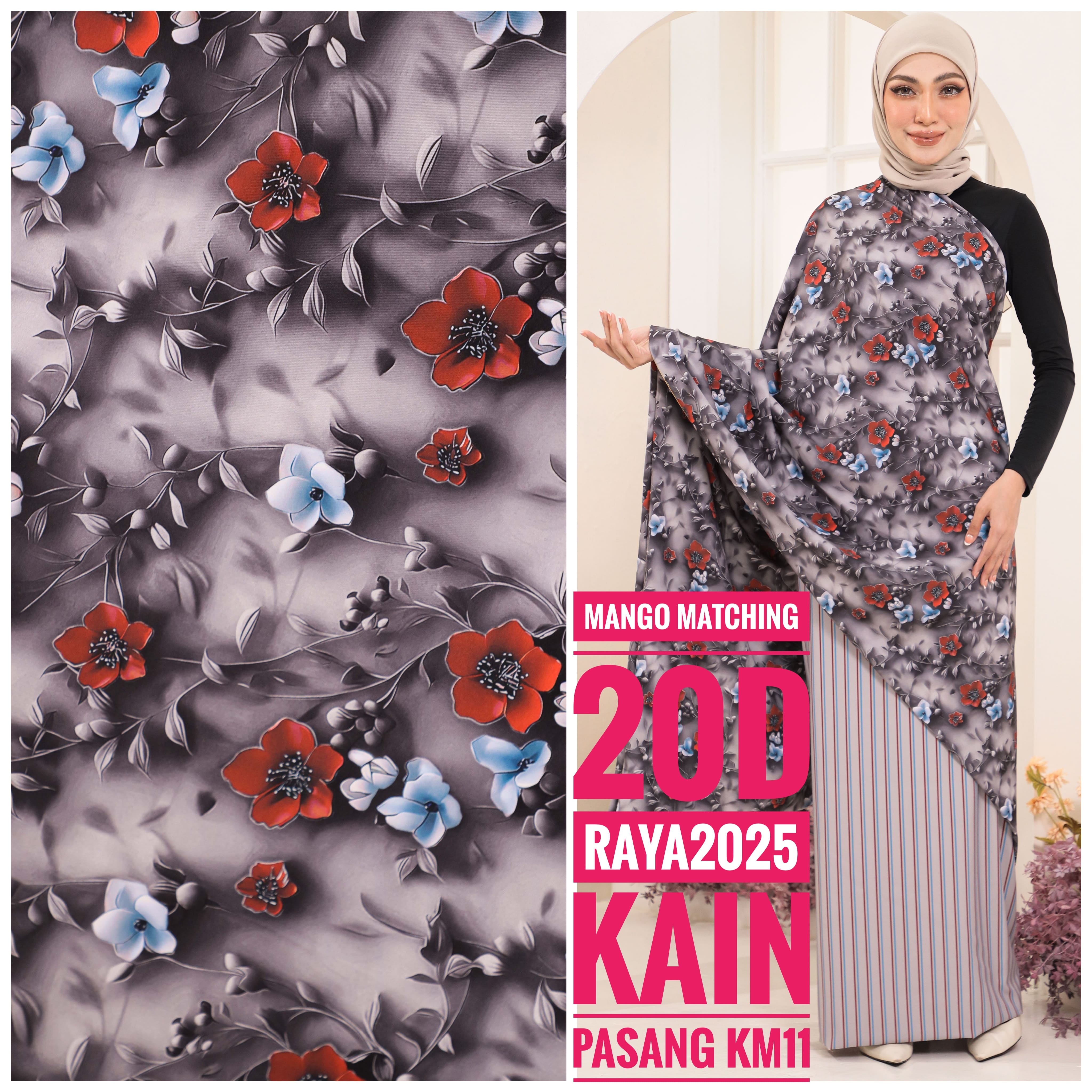 Kain Pasang , Mango Matching 20D , RAYA 2025 ,Corak Baru , , | Shopee ...