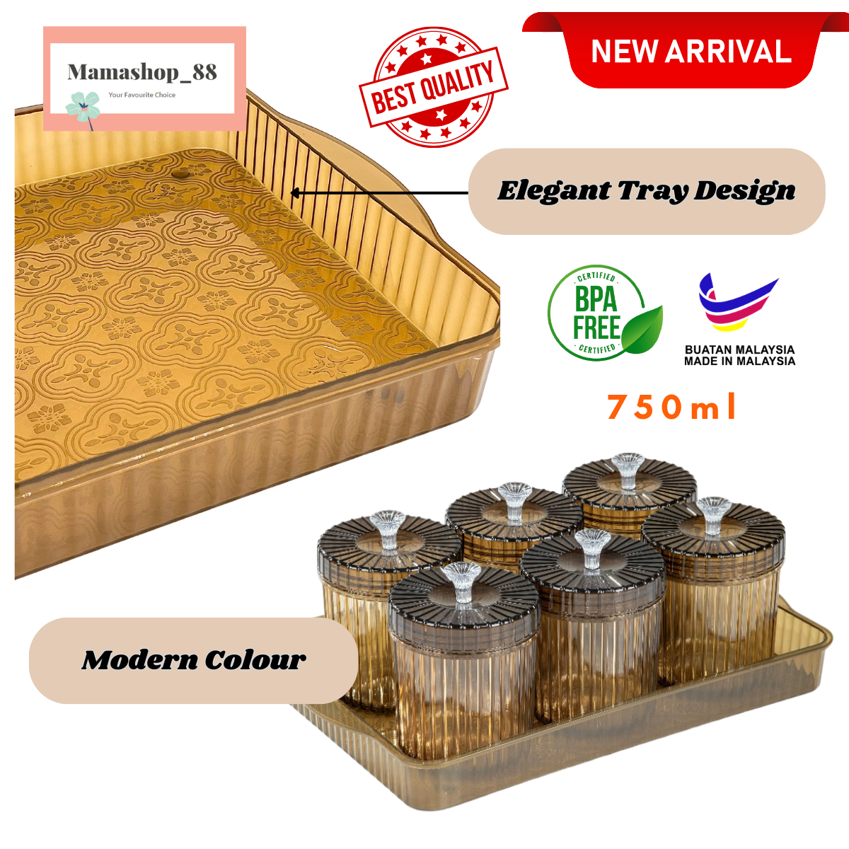 Mamashop 6pcs Bekas Kuih Raya Set 750ml /Cookies Container Set /Bekas ...