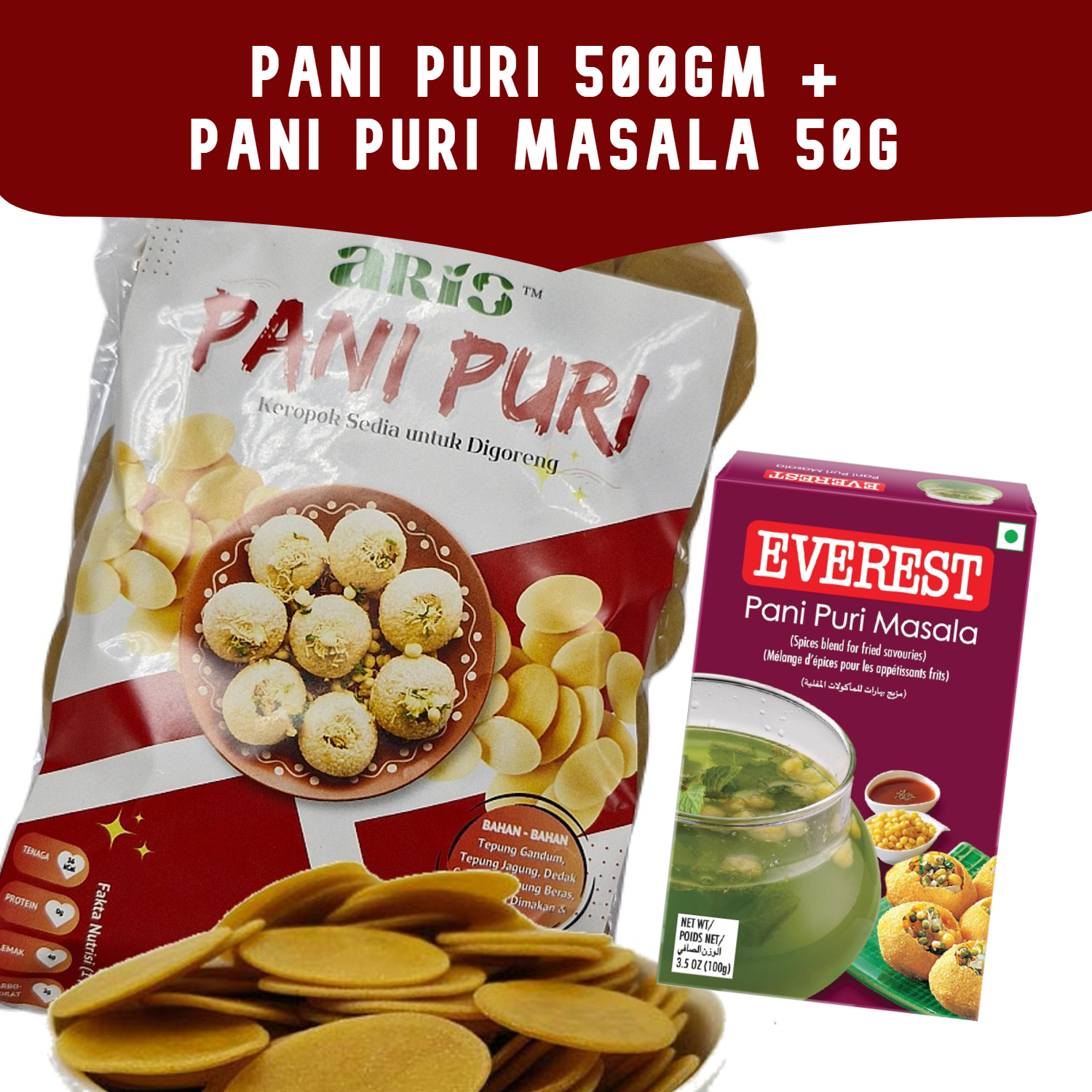 ARIS Keropok Pani Puri Rangup Halal Pani Puri Papad to Fry Vegetarian ...