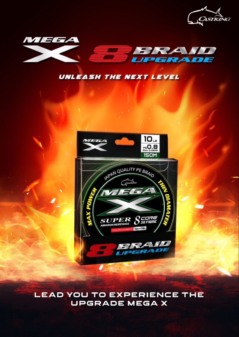 CASTKING MEGA-X 8 Braid Upgrade PE Braided Line 150m 300m X8 8X Casting Jigging Bottom MegaX ...