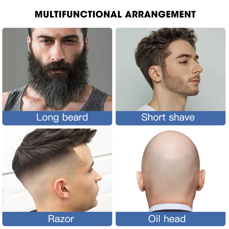 All in One Hair Facial Shaver Trimmer Man Waterproof Dual-Action Trim ...